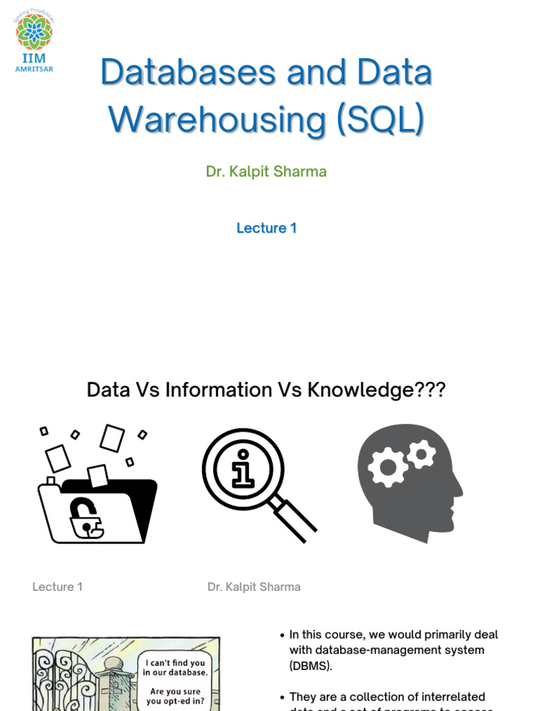 Lecture 1 - DDW | PDF | Databases | Data Model