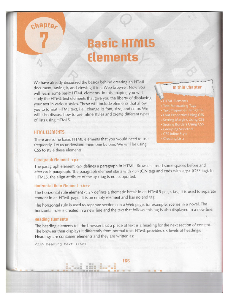 CL X - Basic HTML 5 Elements | PDF