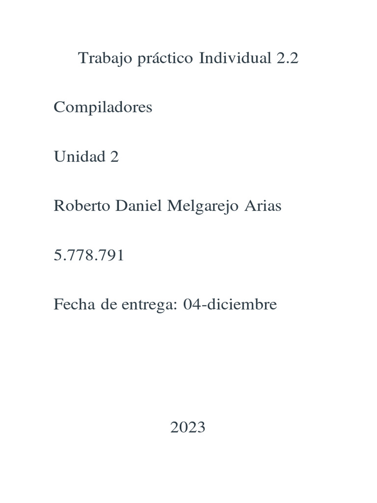 TP2 2 | PDF | Lenguaje de programación | Compilador