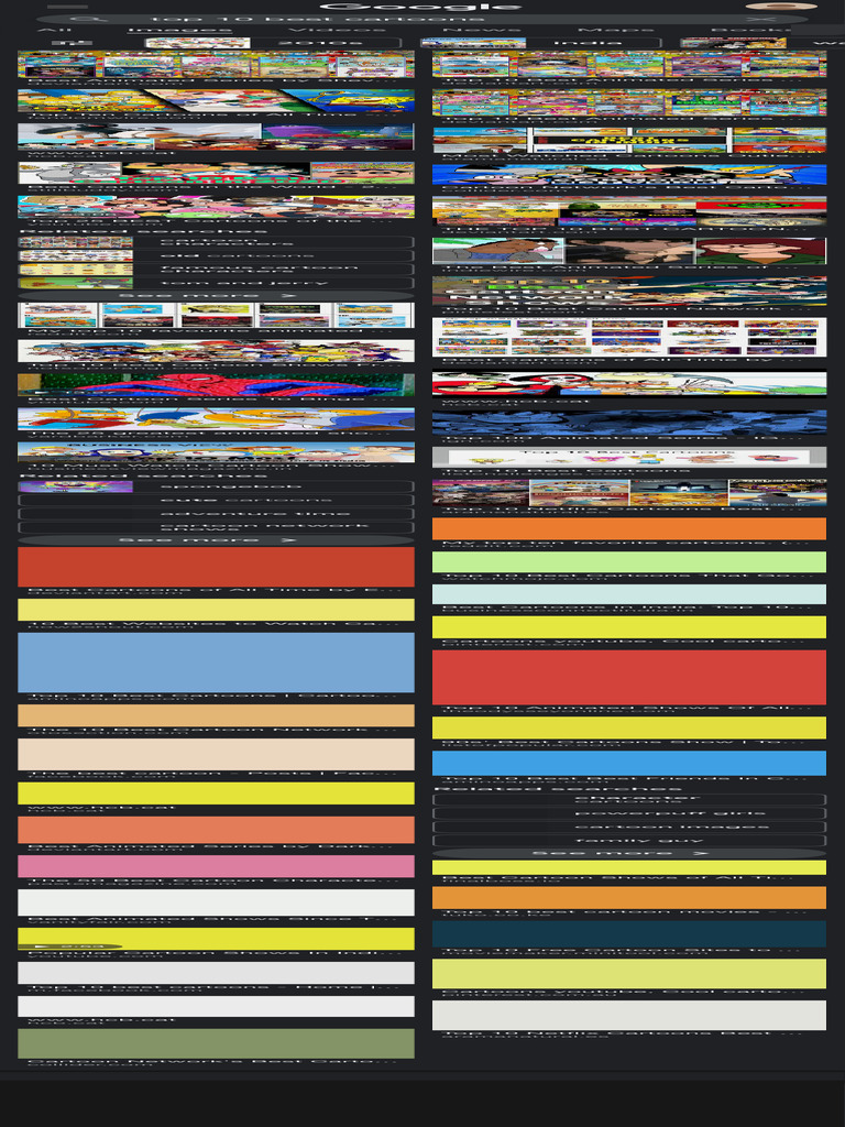 Top 10 Best Cartoons - Google Search | PDF | Animation | You Tube