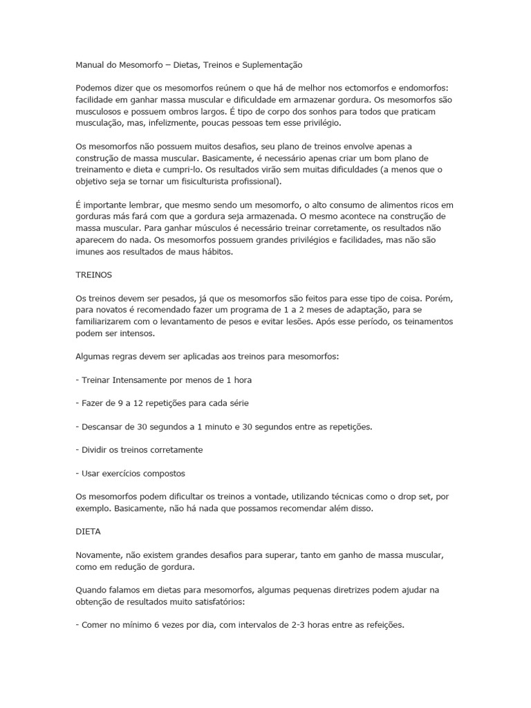 Manual Do Mesomorfo | PDF