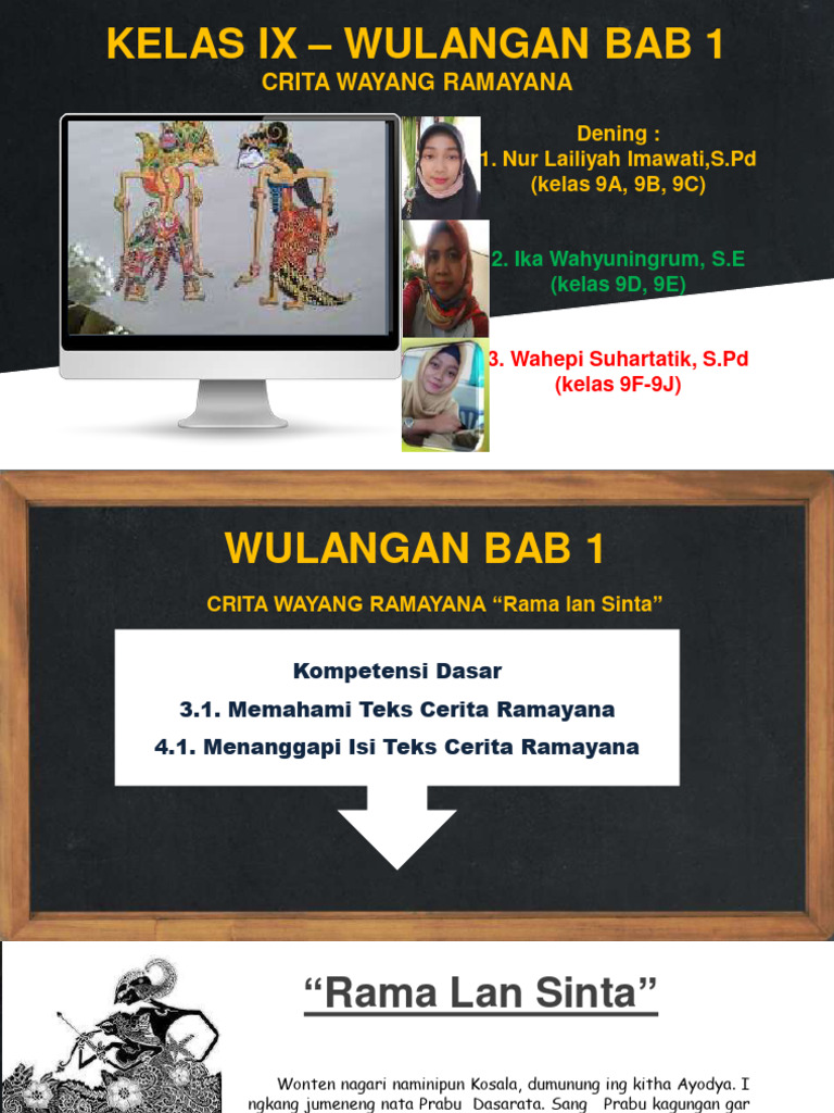 Kelas 9 Pertemuan 1 - Cerita Rama Lan Sinta | PDF