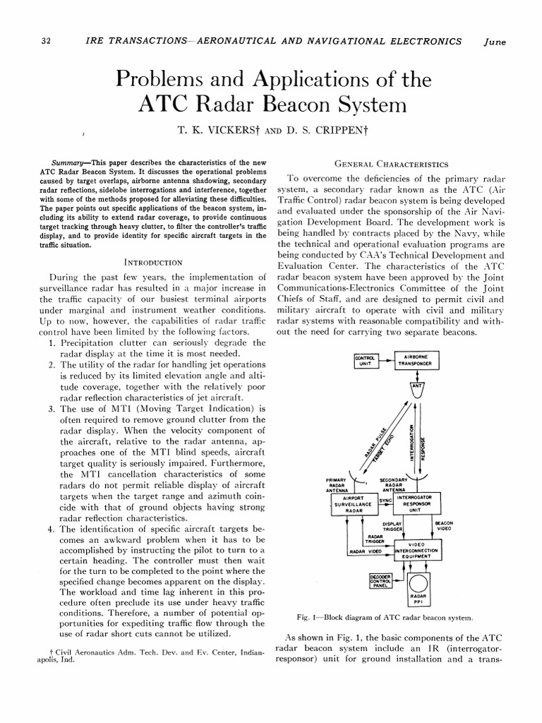 1.1.8 Problems and Applications of The ATC Radar Beacon System | PDF ... 1.1.8 Problems and Applications of The ATC Radar Beacon System | PDF ...