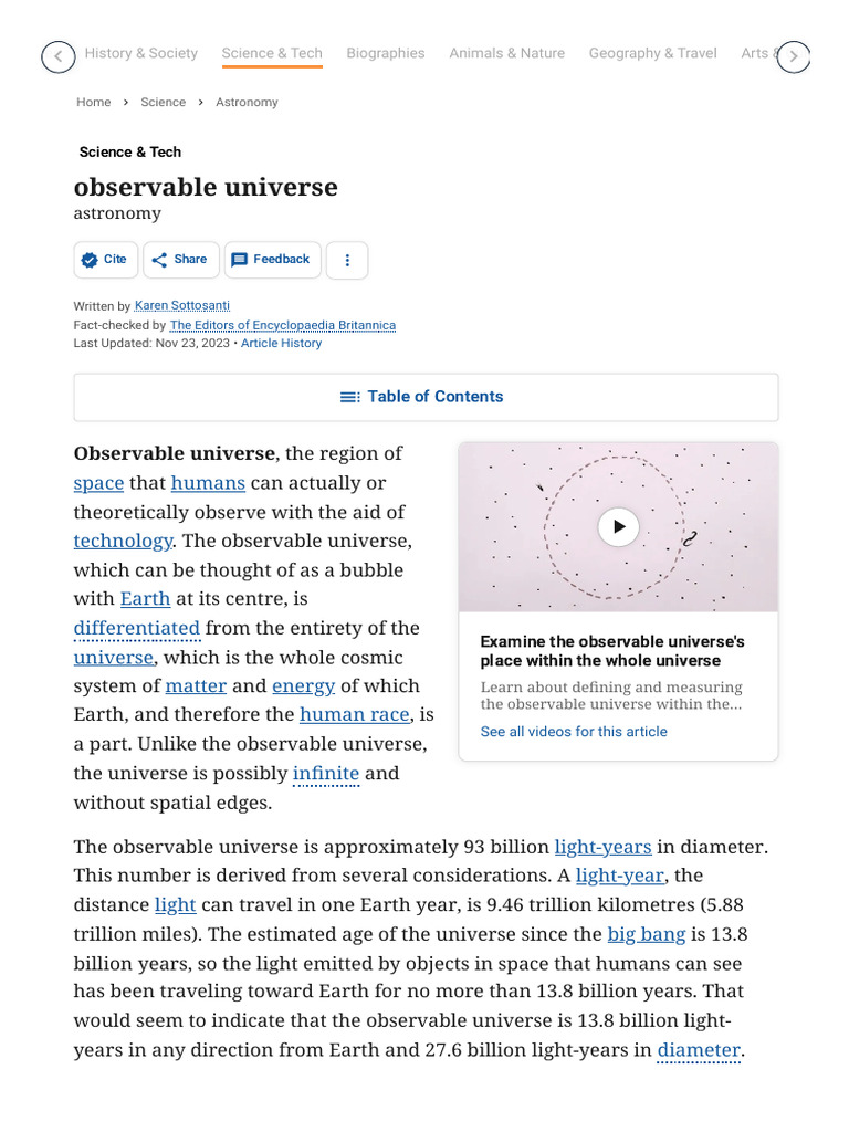 The Observable Universe | PDF | Universe | Telescope