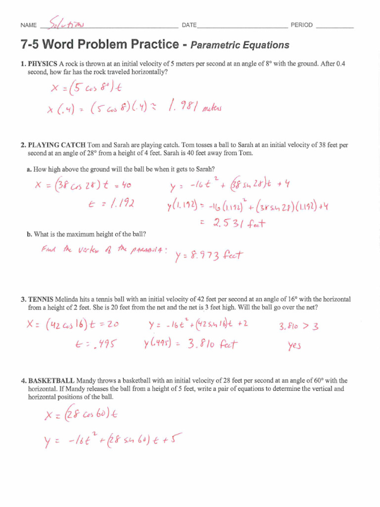7.5 Word Problems Solutions | PDF