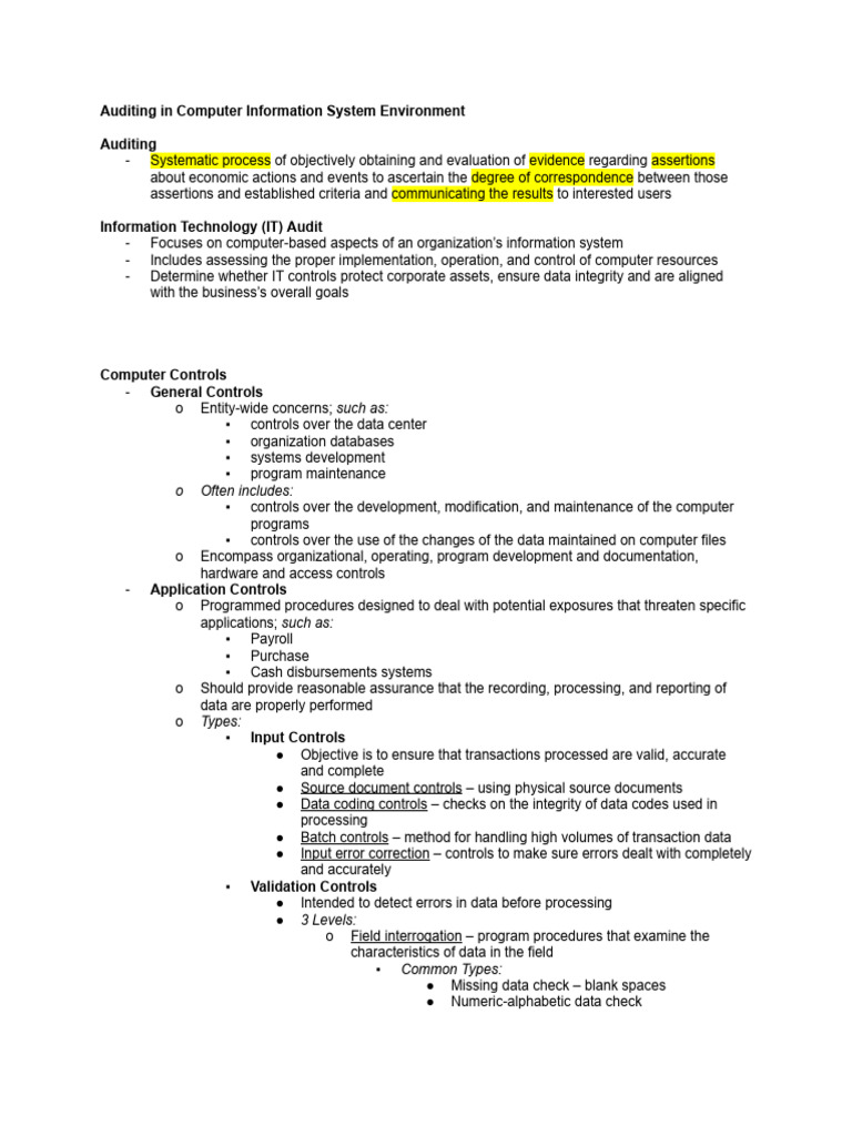 CIS Environment | PDF | Audit | Information System
