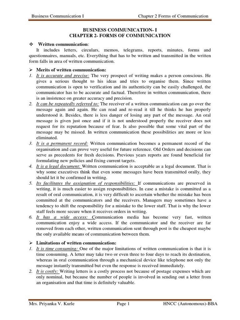 Key Types of Business Communication | PDF | Nonverbal Communication ...