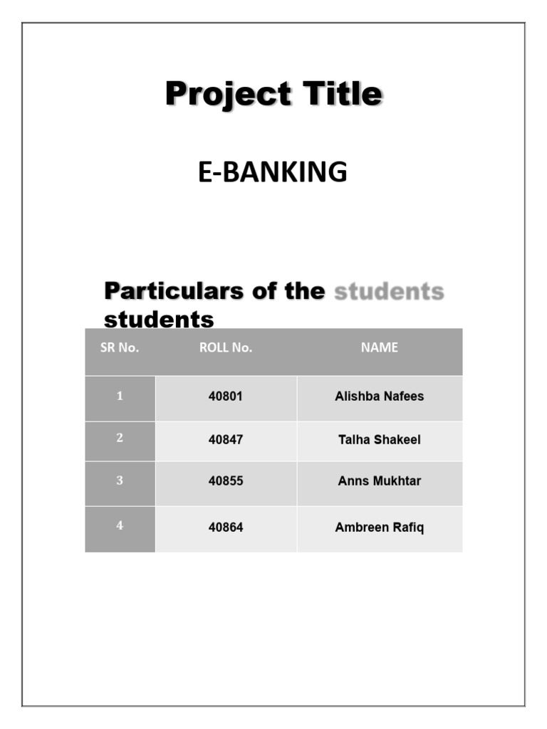 E Banking | PDF | Online Banking | Banks & Banking
