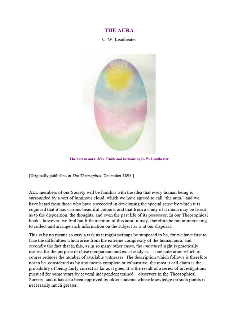 The Aura | PDF | Aura (Paranormal) | Theosophy