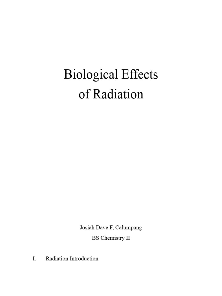 Biological Effects of Radiation | PDF | Ionizing Radiation | Radioactive Decay