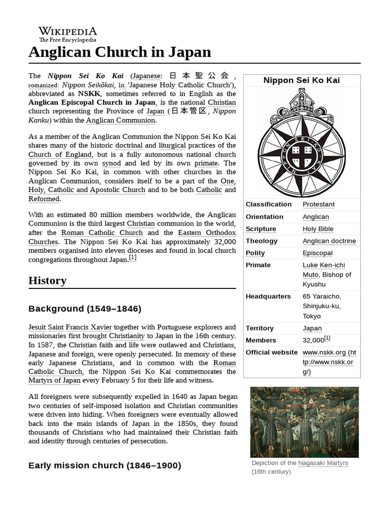 Anglican Church in Japan | PDF | Protestantism | Religious Organizations
