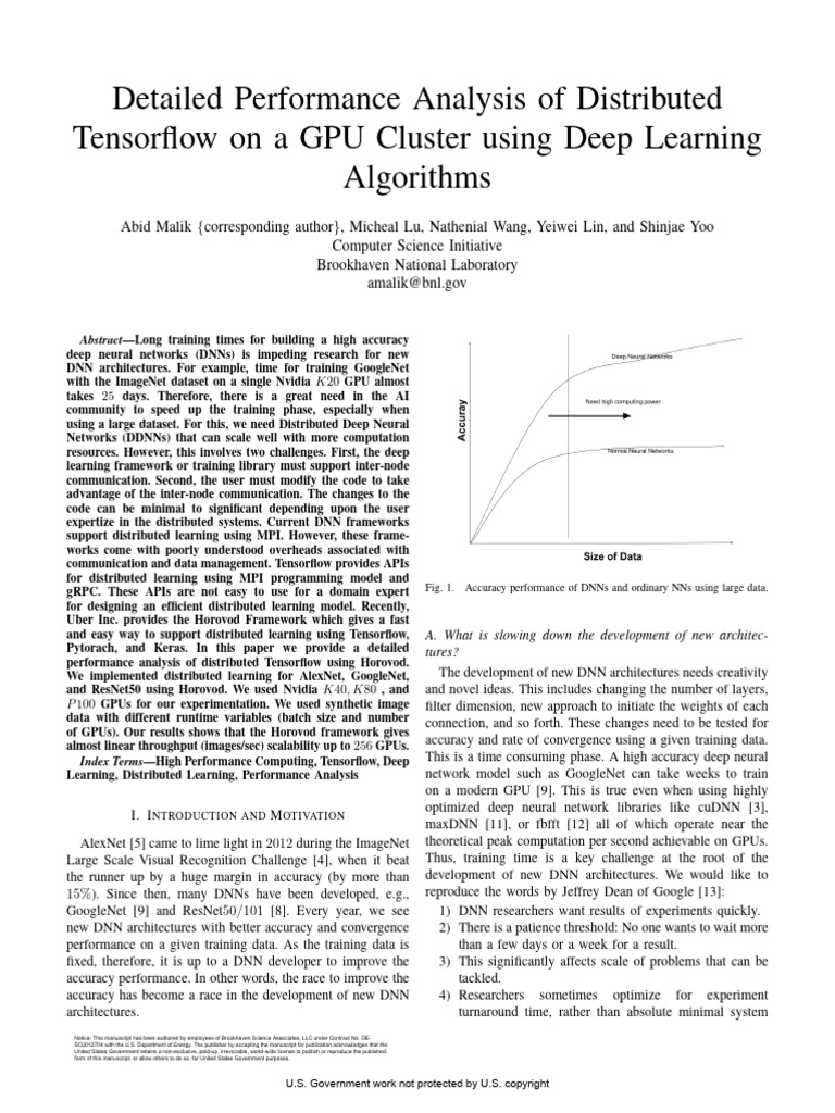 Detailed Performance Analysis of Distributed Tensorflow On A GPU Cluster Using Deep Learning ...