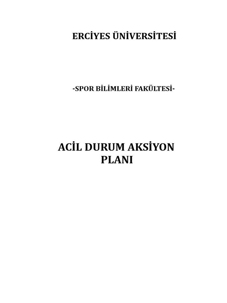 Tüm Acil Durum Eylem Plani | PDF