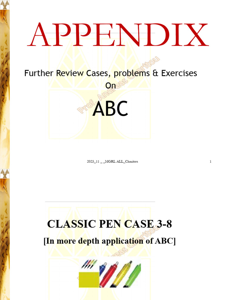 MOD 03 Appendix ABC Case Classic Pen (2023) | PDF | Profit (Economics) | Cost