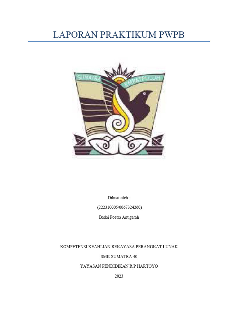 Laporan Praktikum PWPB | PDF | Griya & Taman | Teknologi & Rekayasa