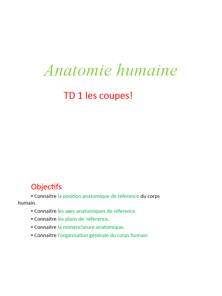 Introduction Anatomie Humaine | PDF | Système de référence en anatomie | Appareil locomoteur