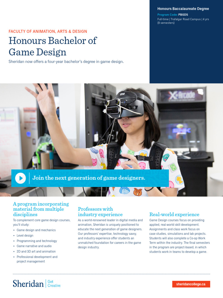 Sheridan Honours Bachelor of Game Design | PDF | Academic Degree ...