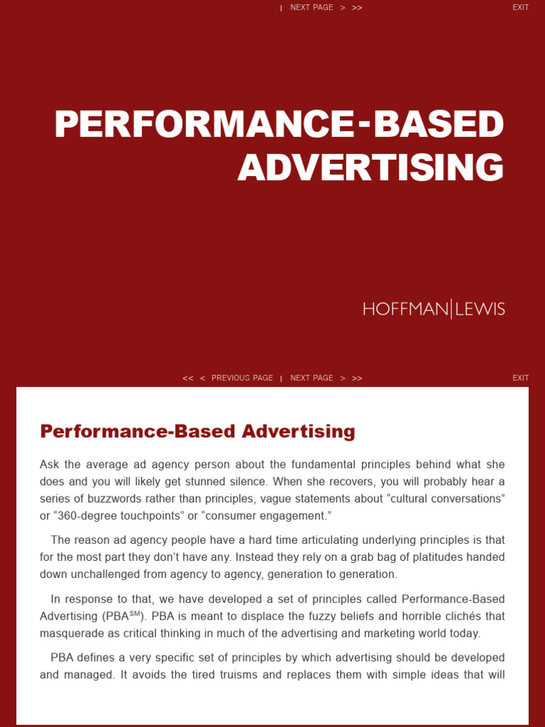Performance Based Advertising | PDF | Brand | Advertising