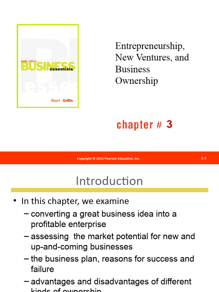 Chapter 3 Entrepreneurship, New Ventures, and Business Ownership | PDF | Entrepreneurship ...