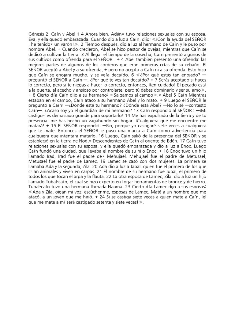 Génesis Cap 4 | PDF