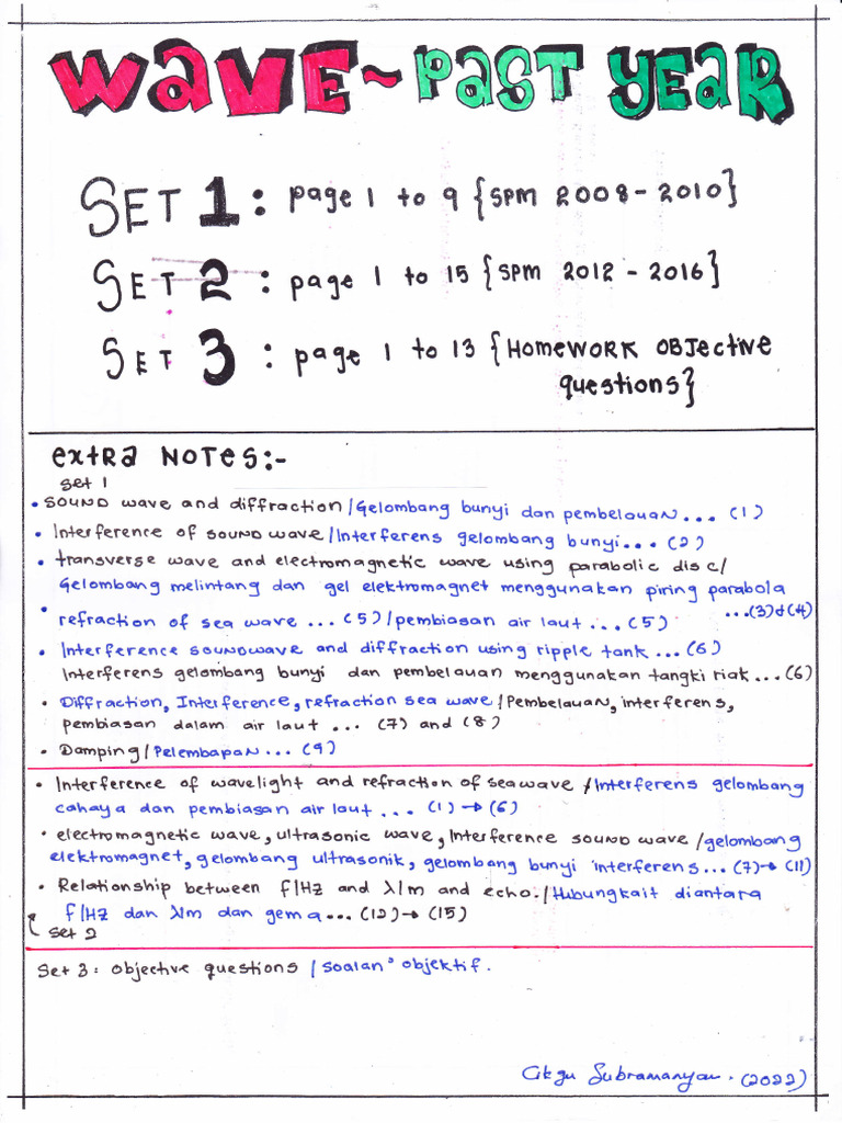 Answer For Past Year Wave SPM | PDF