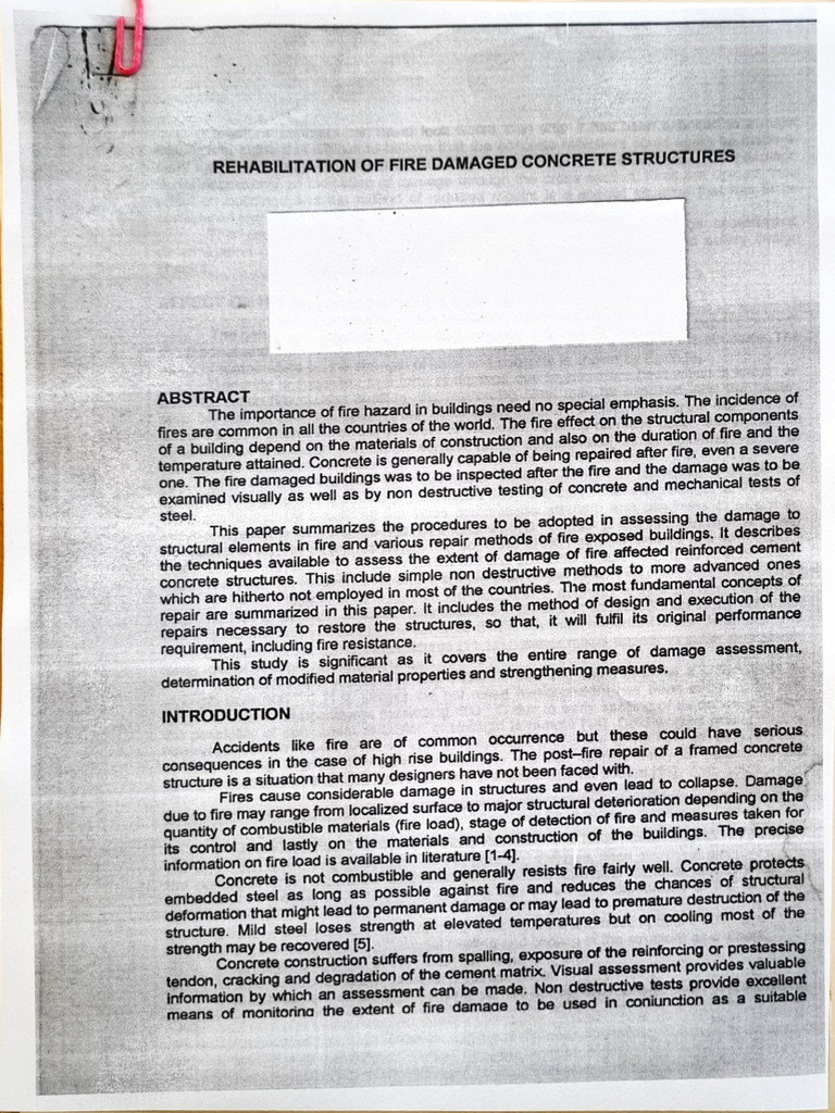 Rehabilitation of Fire Damaged Concrete Structure | PDF