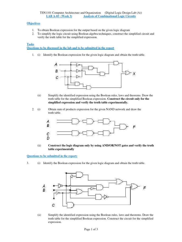 Lab A - 03 - 2022 | Download Free PDF | Logic Gate | Boolean Algebra