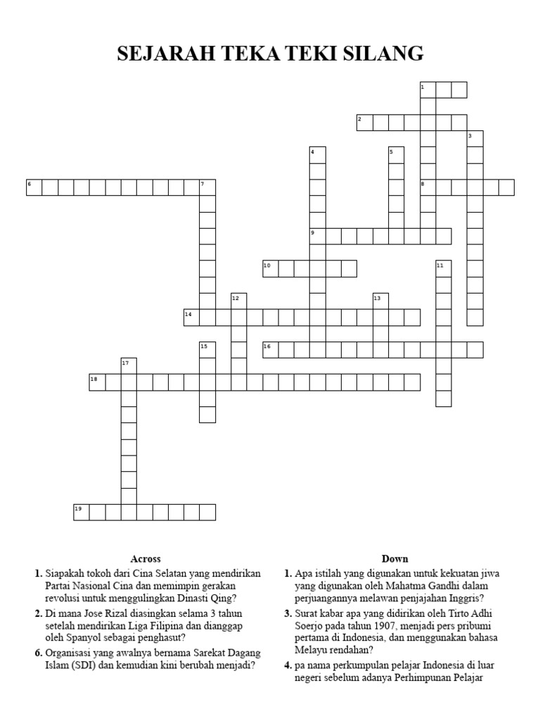 Sejarah Teka Teki Silang 4 | PDF