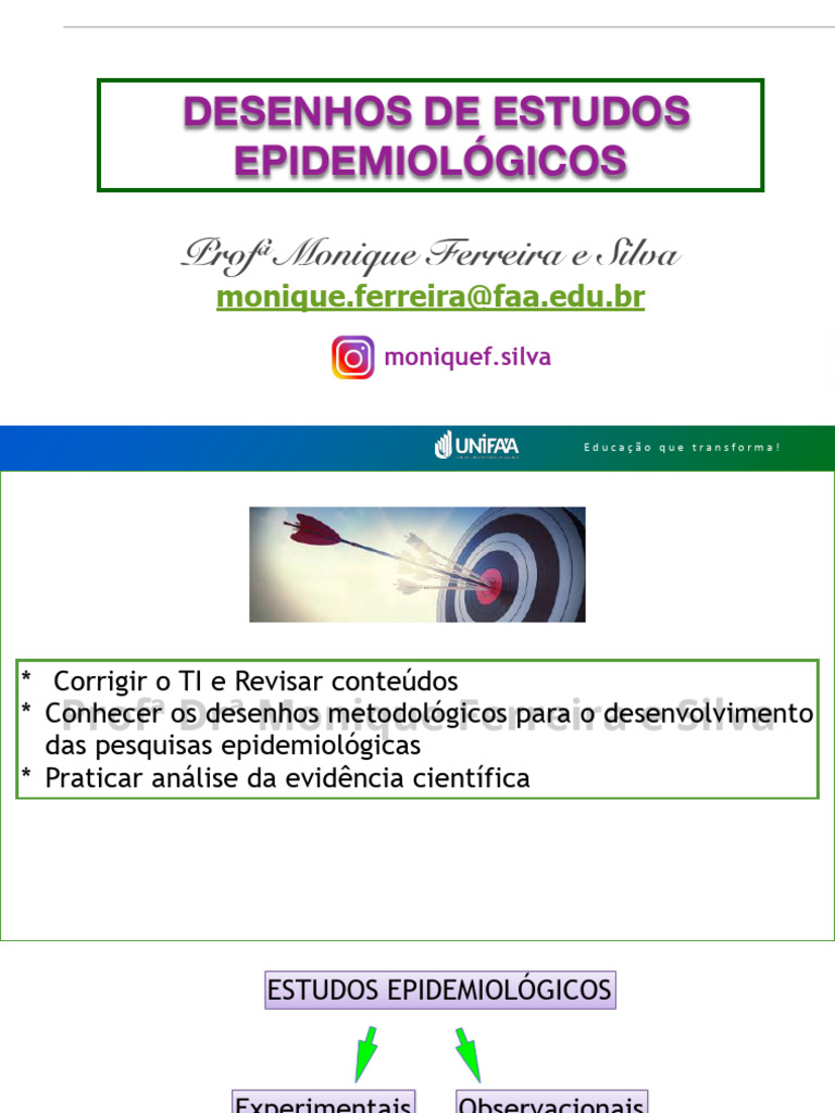Desenhos de Estudos Epidemiológicos | Download grátis PDF ...