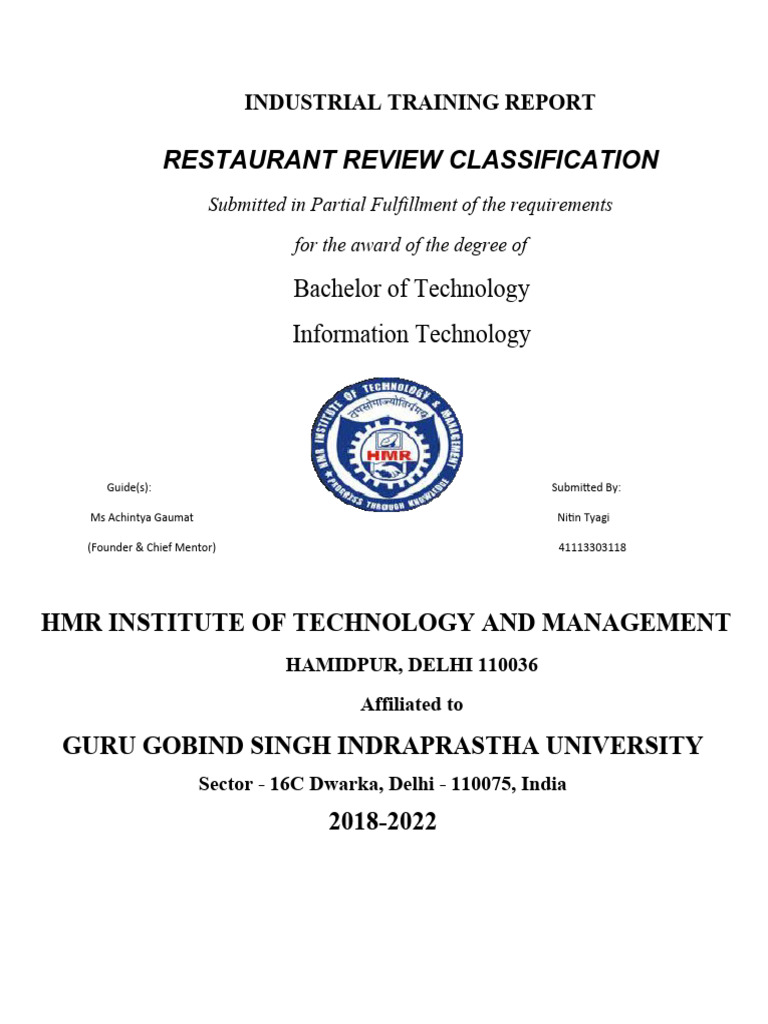 Industrial Training Report Final Nitin Tyagi | PDF | Skewness | Statistics