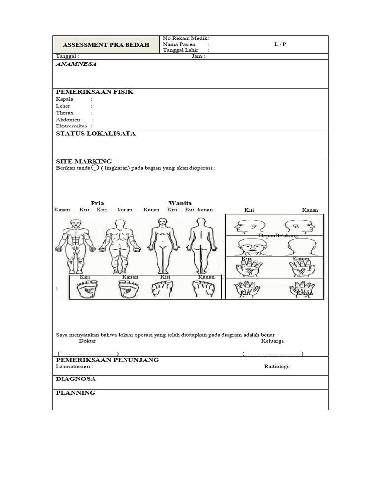 ASSESSMENT PRA BEDAH Penandaan Operasi | PDF