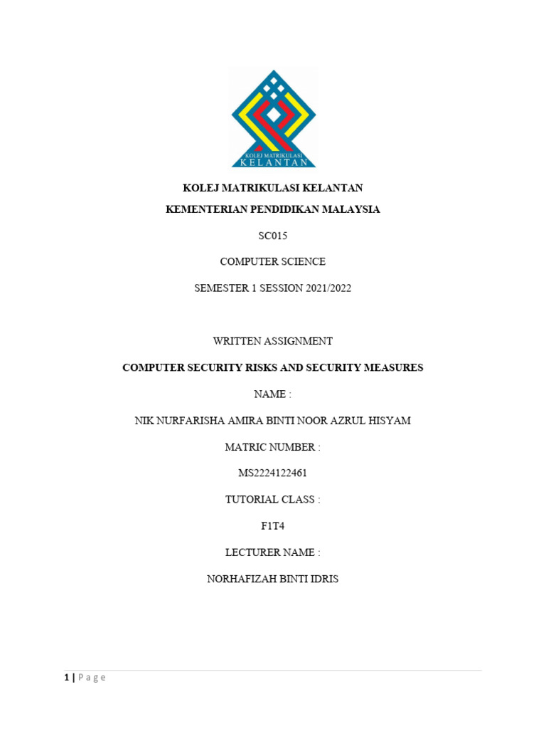 Assignment Scom | PDF | Security | Computer Security