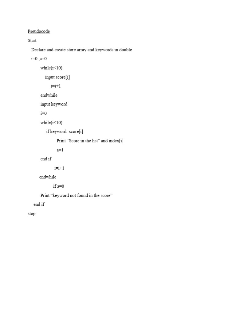 Pseudocode Assignment (23) Done | PDF