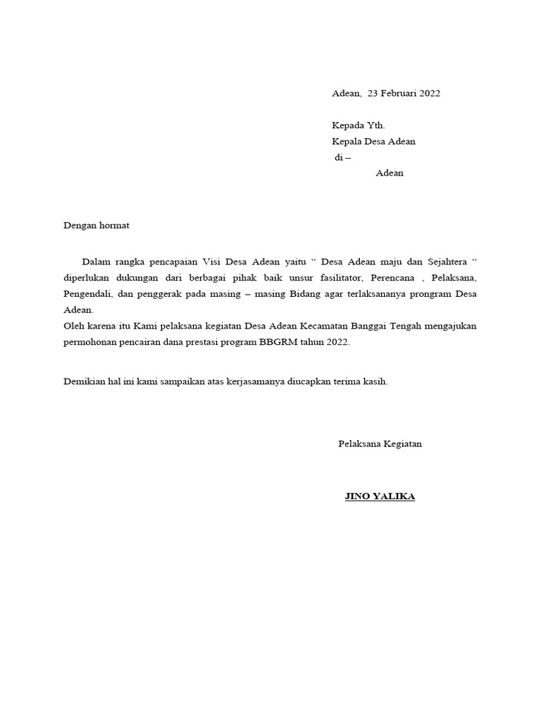 Proposal BBGRM | PDF