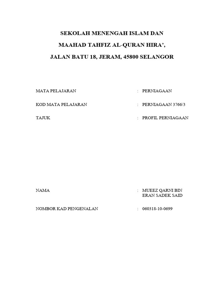 Rancangan Perniagaan Mueez | PDF