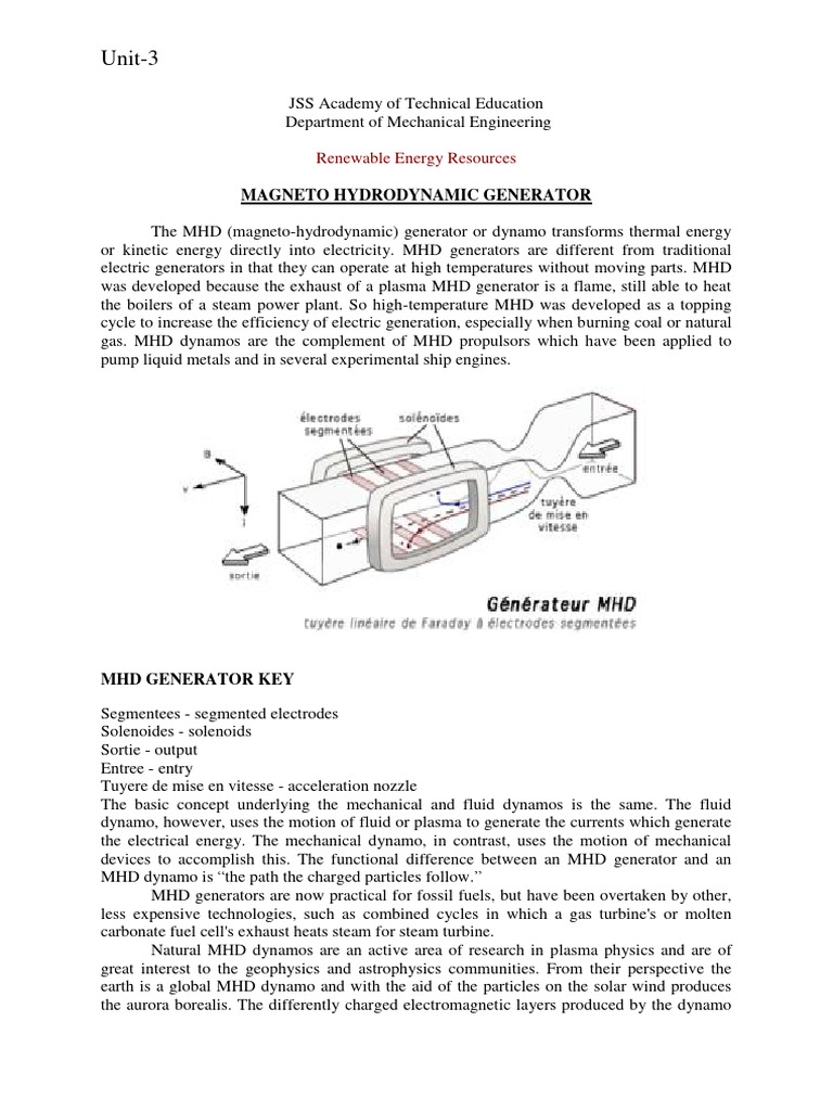 Unit-3-MHD Generator | PDF | Electric Generator | Electrical Engineering