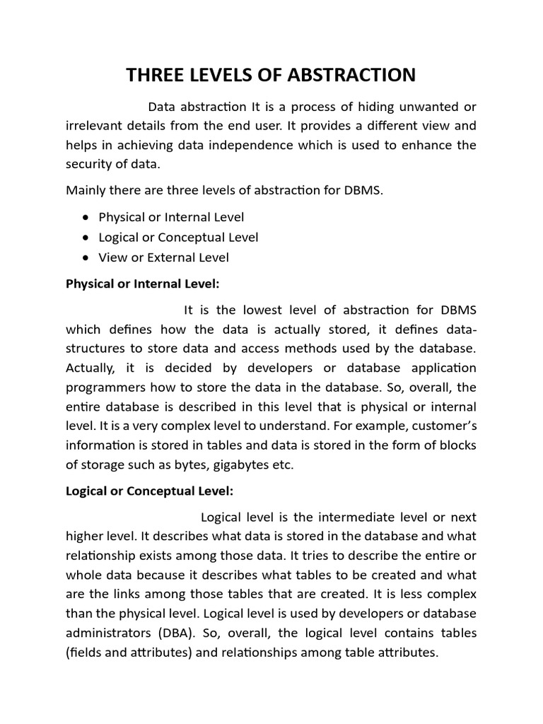 2211CS010540-Levels of Abstraction | PDF