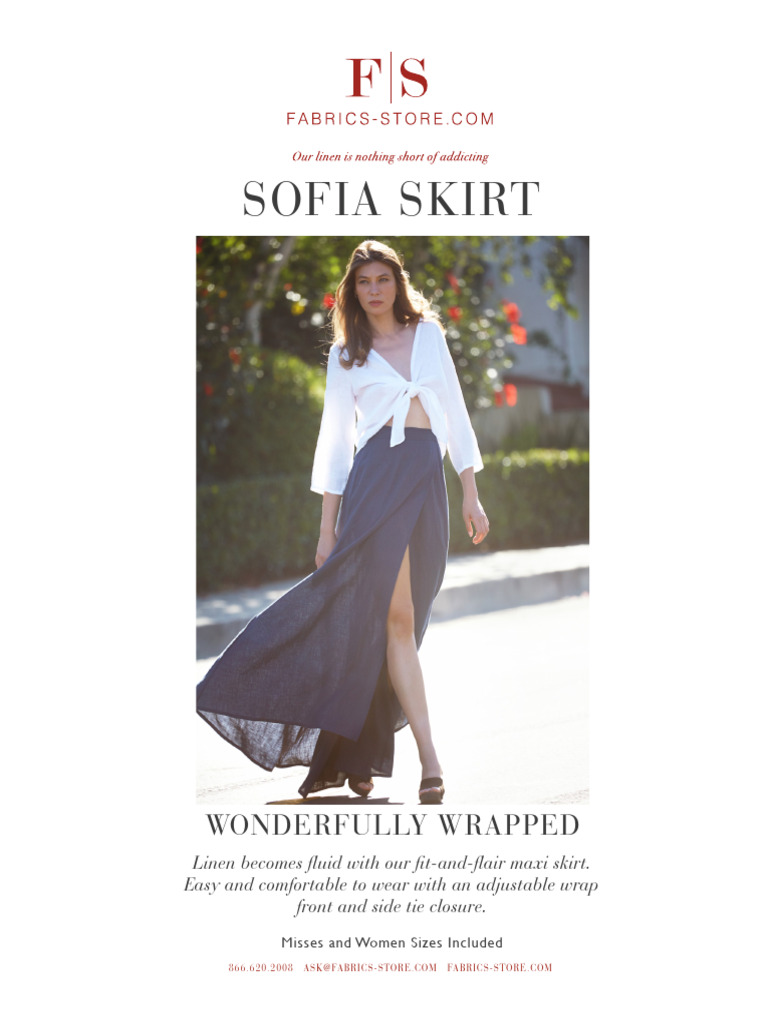 Fabrics-store-Sofia - Linen Skirt Pattern-1 | PDF | Seam (Sewing) | Sewing