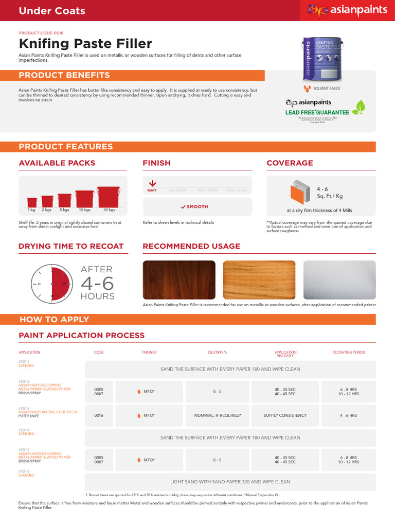 Knifing Paste Filler | PDF | Paint | Industrial Processes