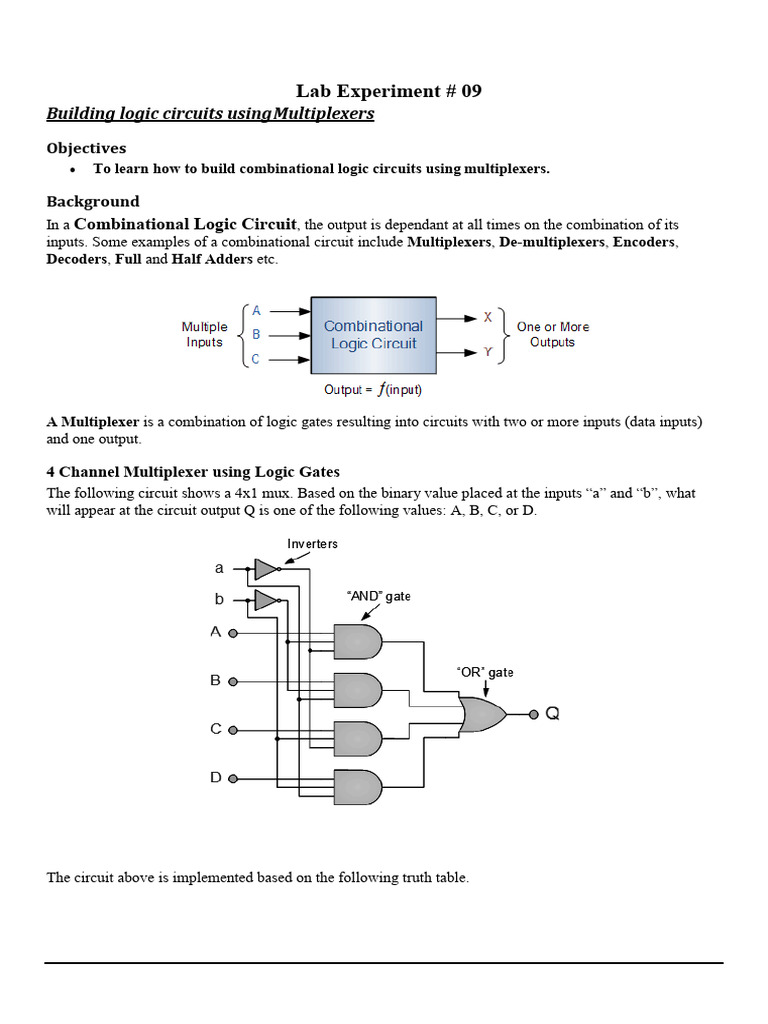 Logic Circuits with Multiplexers | PDF | Computer Engineering | Electrical Engineering