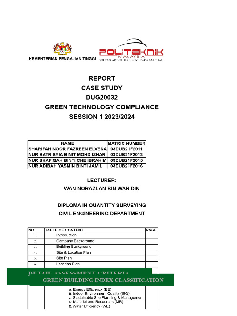 Green Technology Compliance Case Study | PDF | Green Building ...