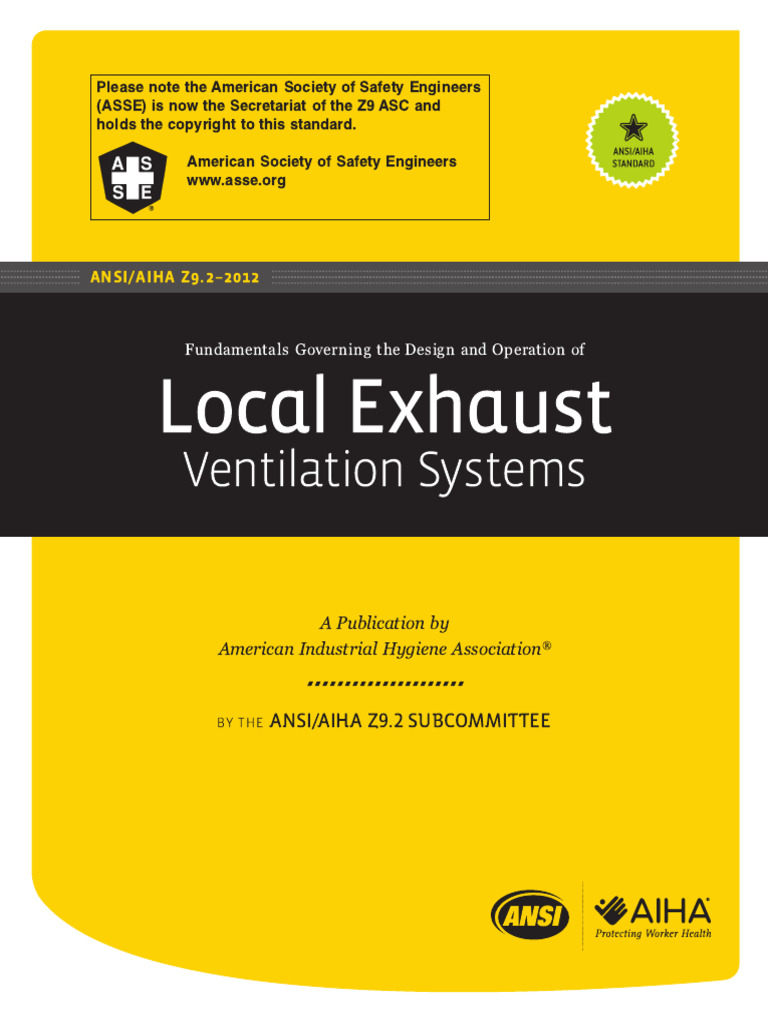 ANSI AIHA Fundamentals Design and Operation Local Exhaust Ventilation Systems | Download Free ...