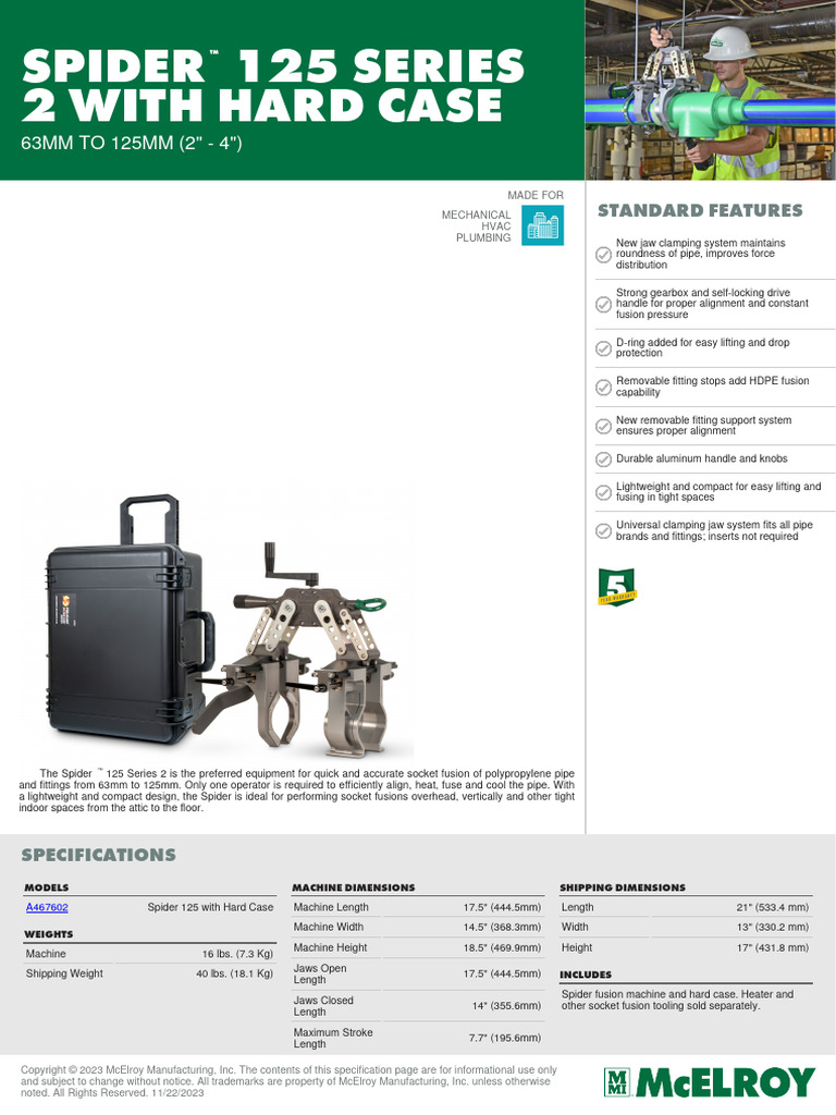 Spider 125 Series 2 With Hard Case en | PDF | Pipe (Fluid Conveyance ...