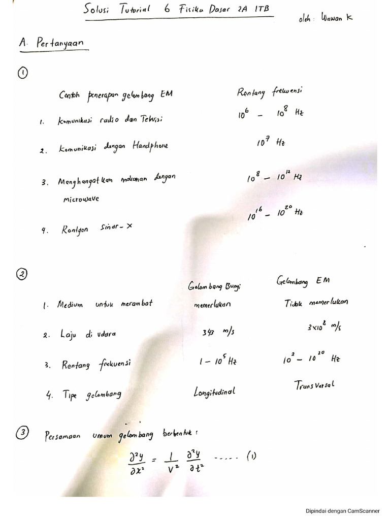 Solusi Tutorial 6 Fisika Dasar 2A ITB | PDF