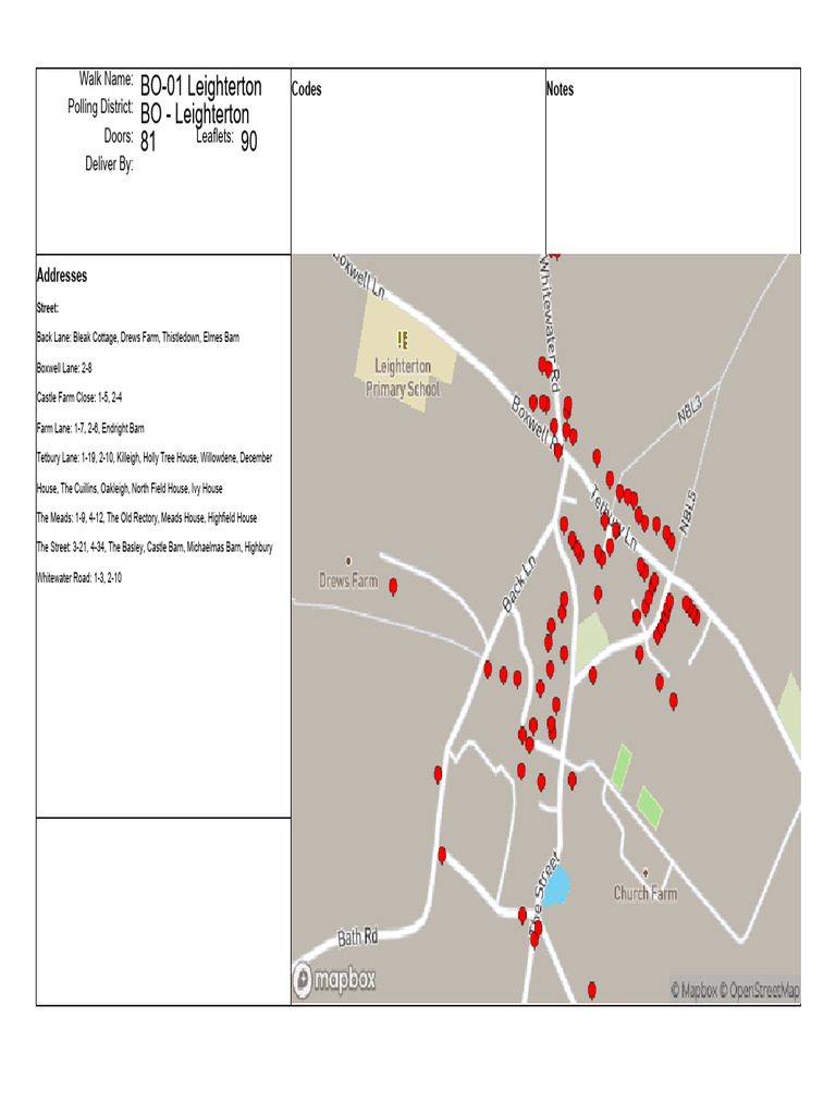 Leighterton Walks and Addresses Guide | PDF