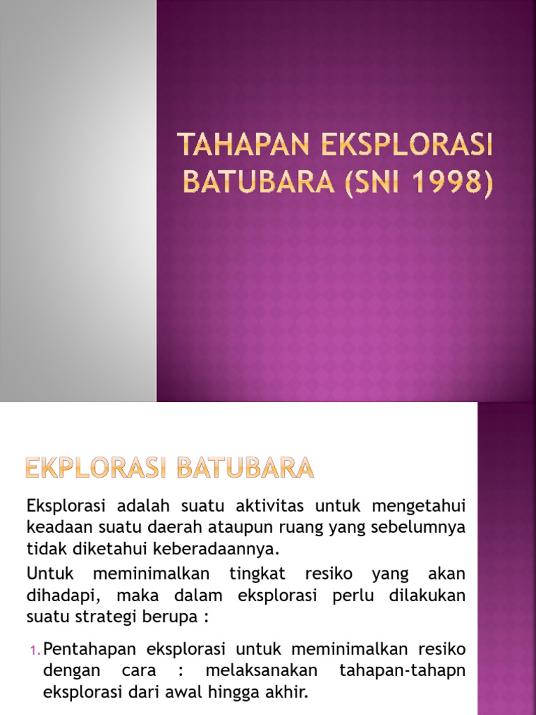 Tahapan Eksplorasi Batubara-1 | PDF