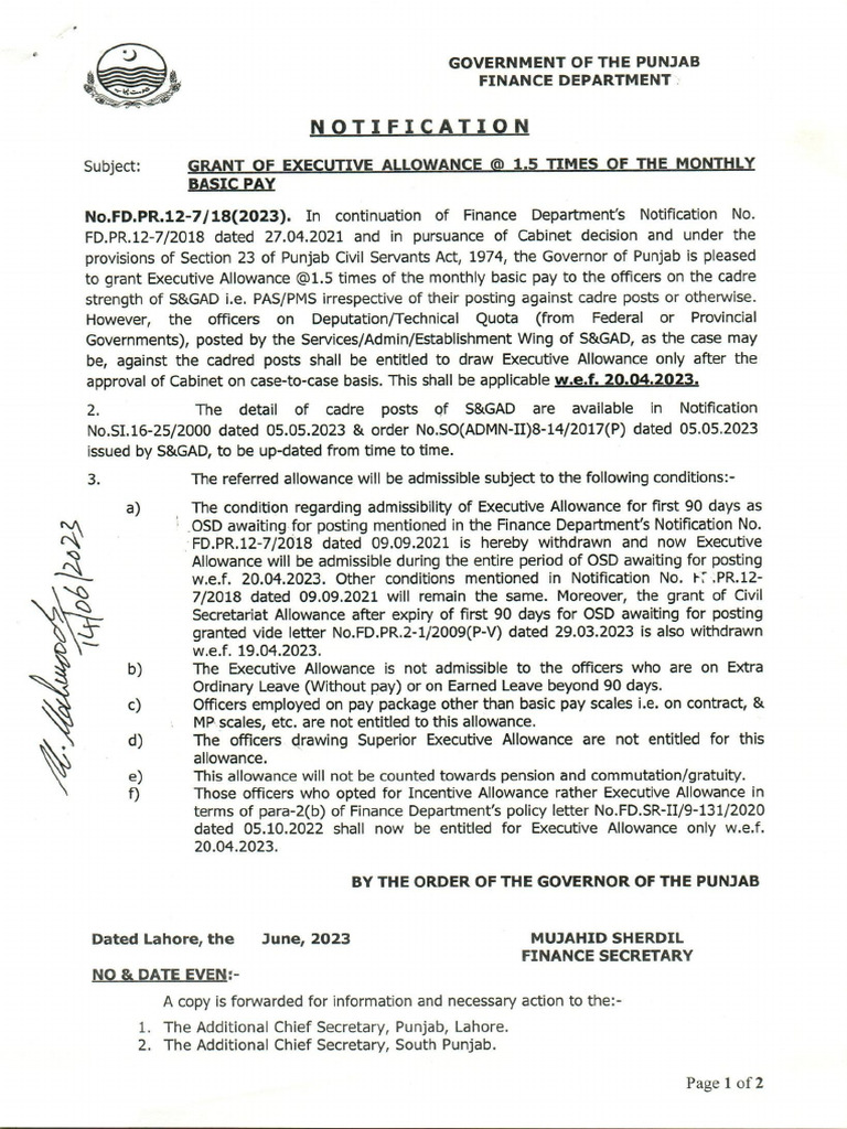 Executive Allowance | PDF