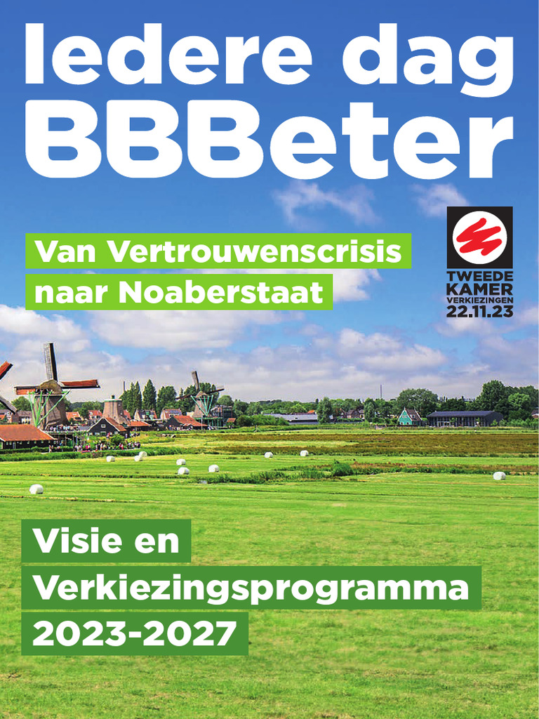 BBB Verkiezingsprogramma Nov2023 Corr5 | PDF