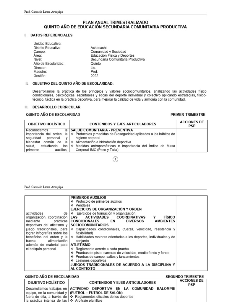 Pat 5º e Fis Dep Secundaria | PDF | Gimnasia | Vóleibol