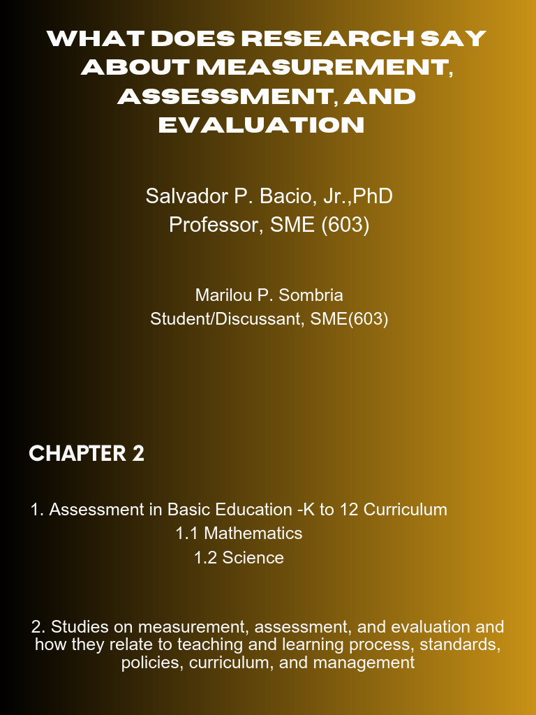 3 - Sombria, Marilou - report-CHAPTER 2-SME | PDF | Educational Assessment | Validity (Statistics)
